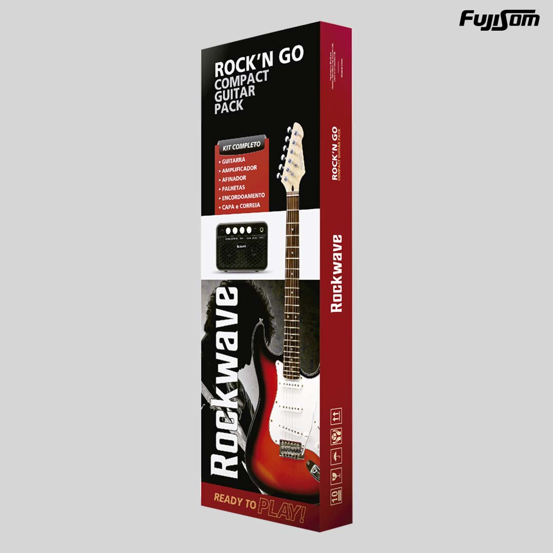 KIT GUITARRA STRATO ROCKWAVE VERMELHO | FUJISOM
